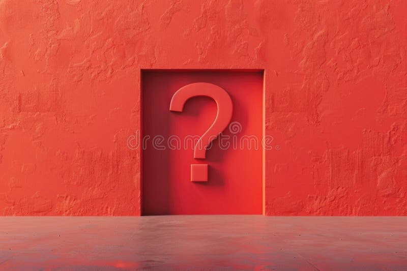 A Red Door with a Question Mark Symbol on it. Suitable for Business ...