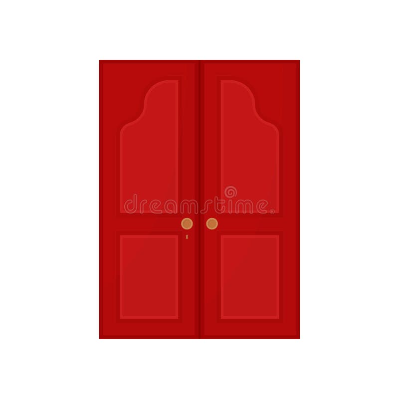 Red Door on White Background. Vector Illustration. Stock Vector ...