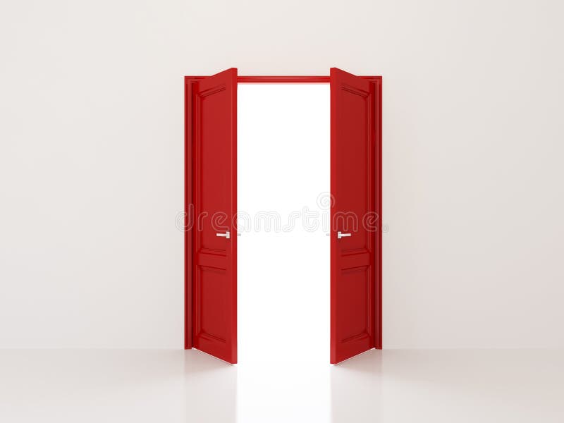 Three color doors stock illustration. Illustration of wall - 8747376
