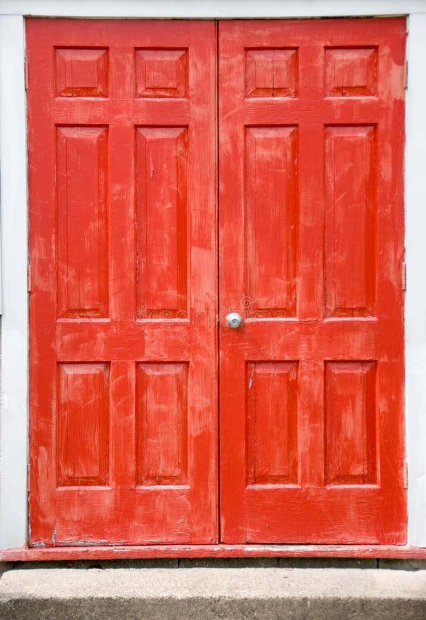 Red doors stock image. Image of closed, finish, rough - 6031309