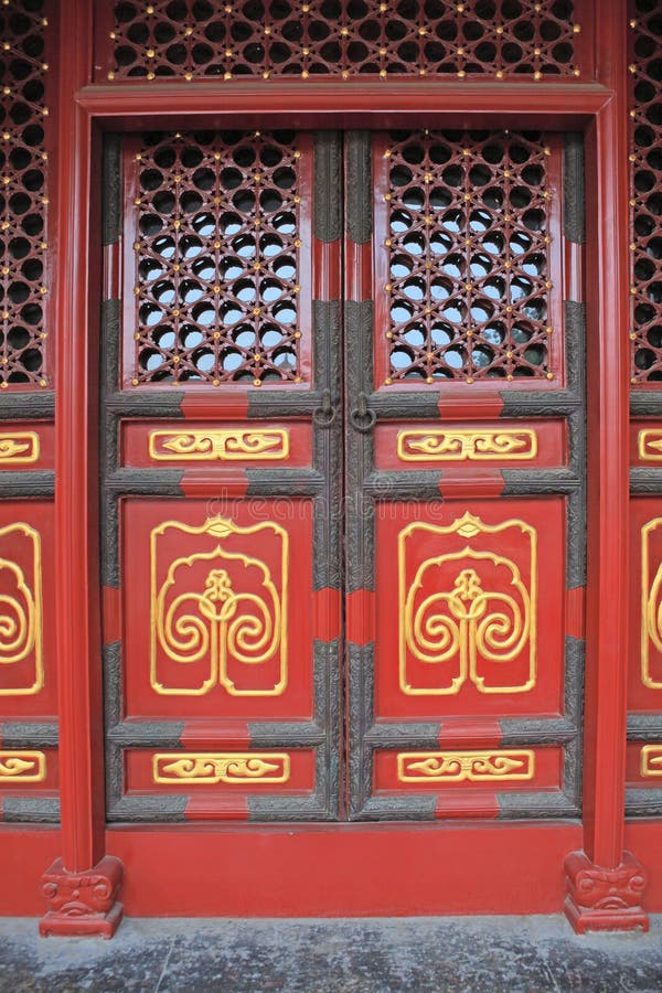 Traditional Chinese Doors in the Palace Museum Forbidden City Located ...