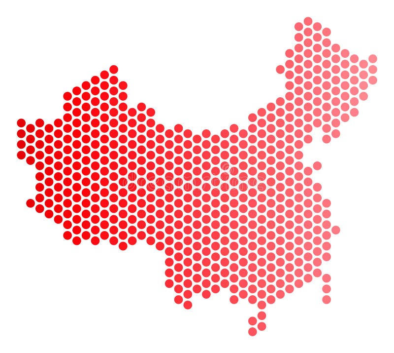 Red Dot China Map stock vector. Illustration of chinese - 118731451