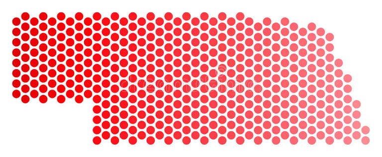 Red Dot Nebraska State Map stock vector. Illustration of geography ...
