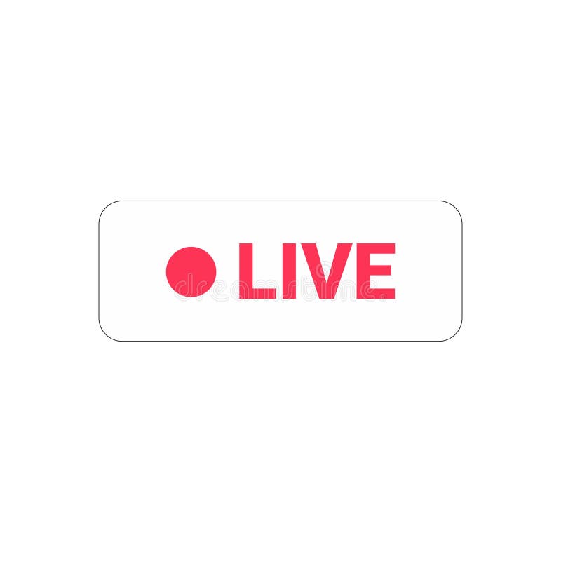 Live Icon with Red Dot Symbolizing Online Streaming, Broadcasting, and ...