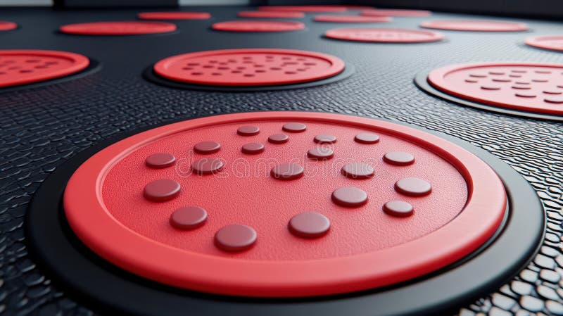 Red Dot Pattern on Black Surface Stock Image - Image of embossed ...