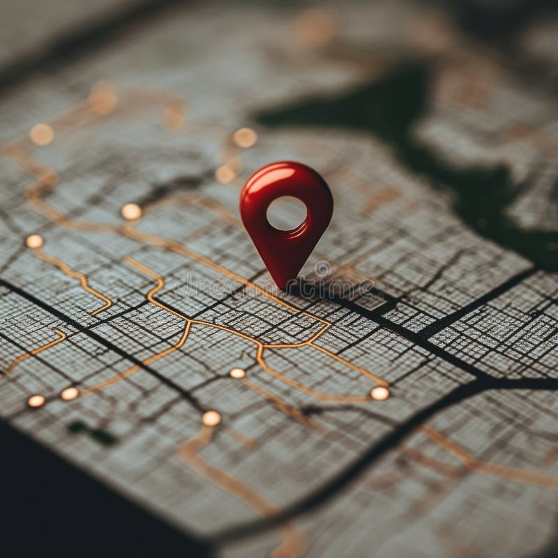 A Red Dot is Placed on a Map, Indicating a Specific Location Stock ...