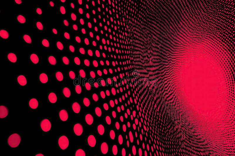 Red Dots Creating an Abstract Tunnel Effect on Black Background Stock ...