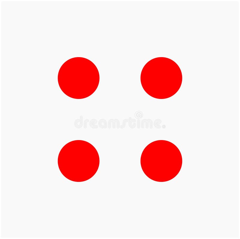 4 Red Dots with Making Square. 4 Red Dots Icon Stock Vector ...