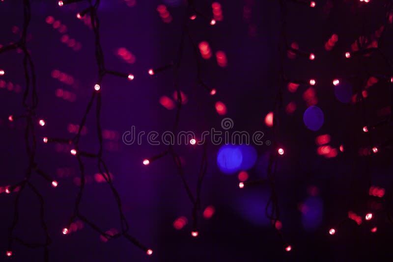 Red Dots in Space. Lights in Dark. Red Light Bulbs Stock Image - Image ...