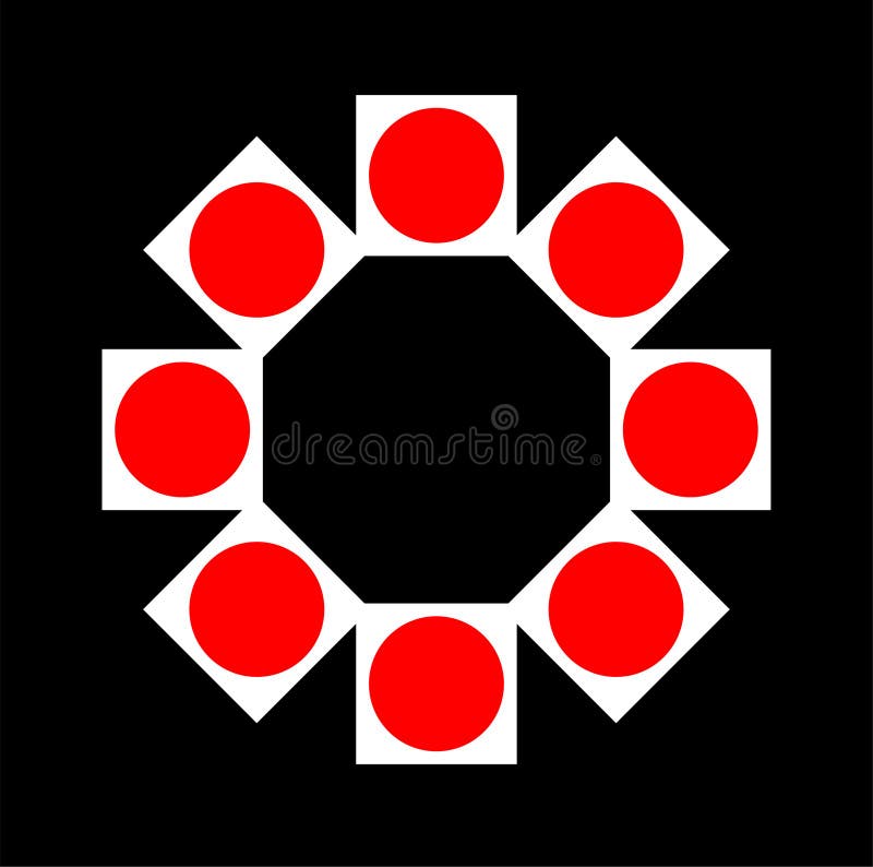 Red Dots And Squares Round Vector Abstract Shape Stock Vector Illustration Of Dots Dotted