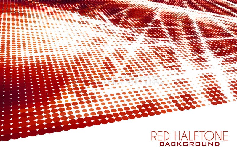 Red Dotted Background with Halftone Effect. Vector Pattern Stock Vector ...