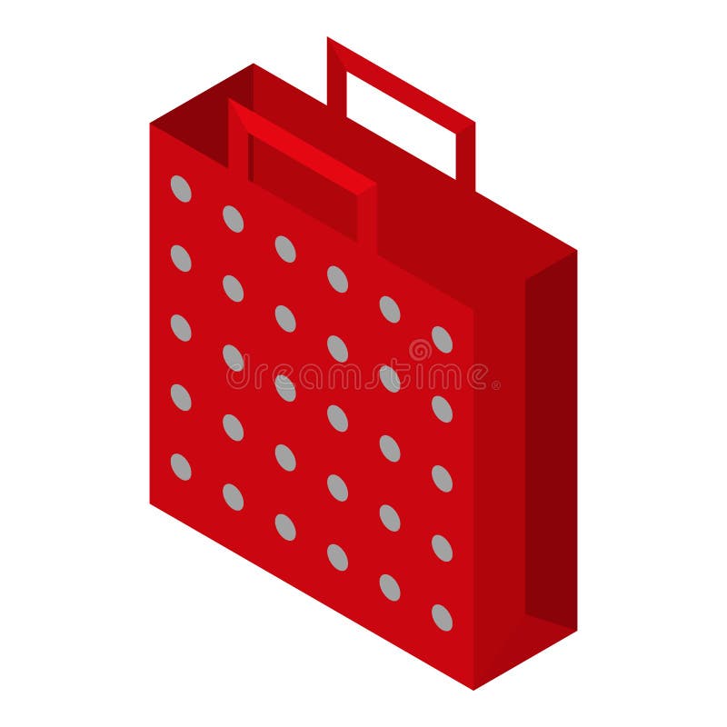 Red Dotted Bag Icon, Isometric Style Stock Vector - Illustration of ...
