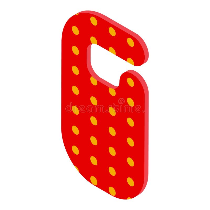 Red Dotted Bib Icon Isometric Vector. Cute Son Design Stock Vector ...