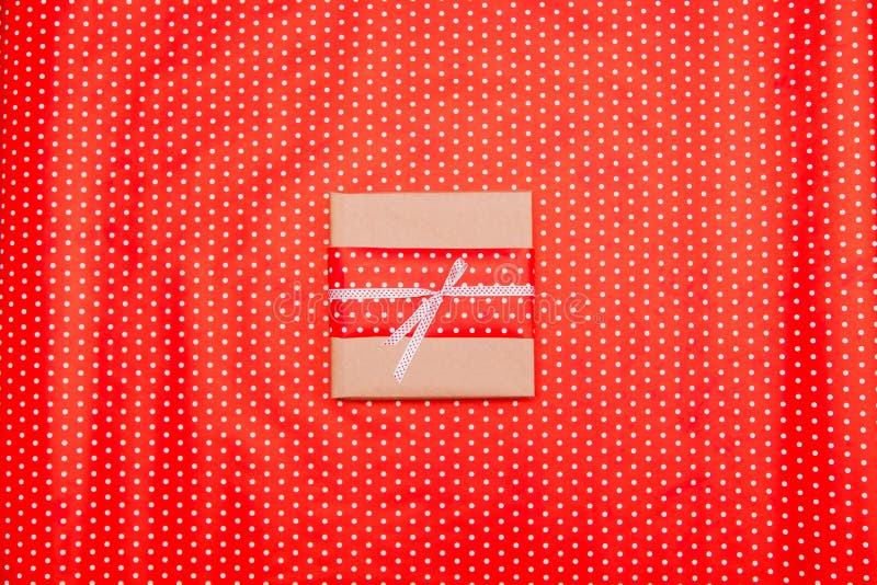 Red dotted gift box stock photo. Image of closeup, polka - 37561838