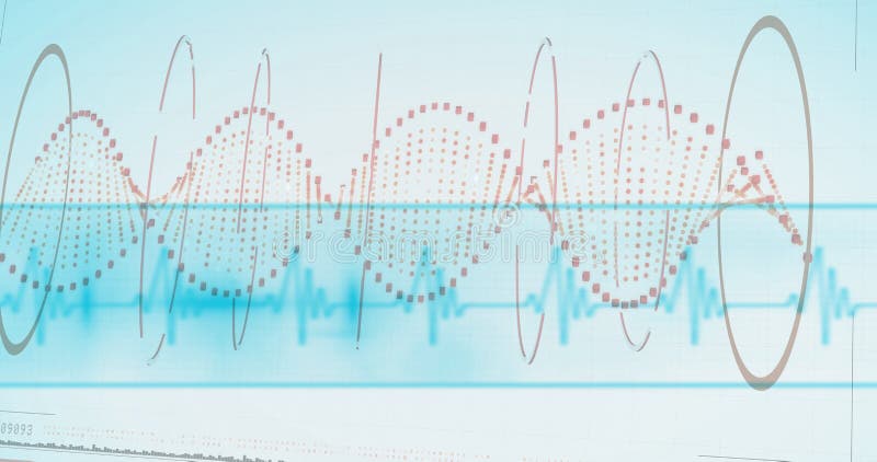 Red Dotted Helix Pattern of DNA Stock Illustration - Illustration of ...