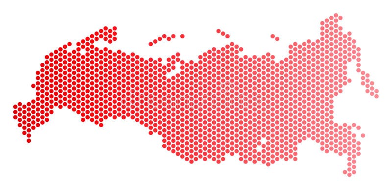 Red Dotted Russia Map stock vector. Illustration of composed - 118734352