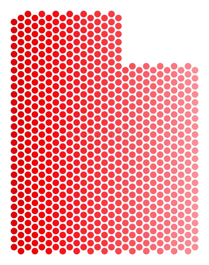 Red Dotted Utah State Map stock vector. Illustration of composed ...