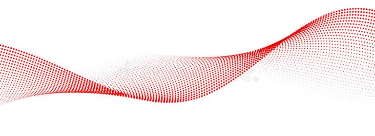 Red Dotted Wave Line Pattern. Red Halftone Undulate Net Background ...