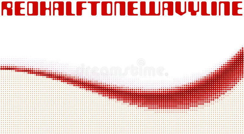 Red Dotted Wavy Line with Halftone Effect Stock Vector - Illustration ...