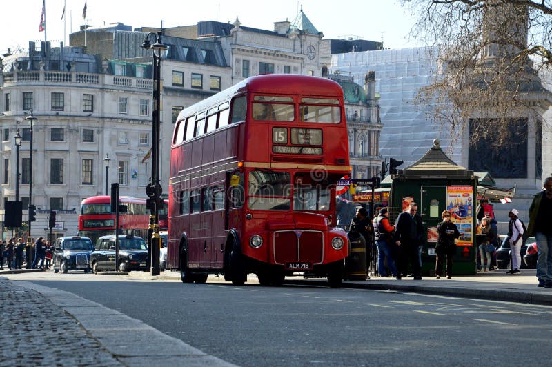 Red Double Bus editorial stock photo. Image of people - 70130483