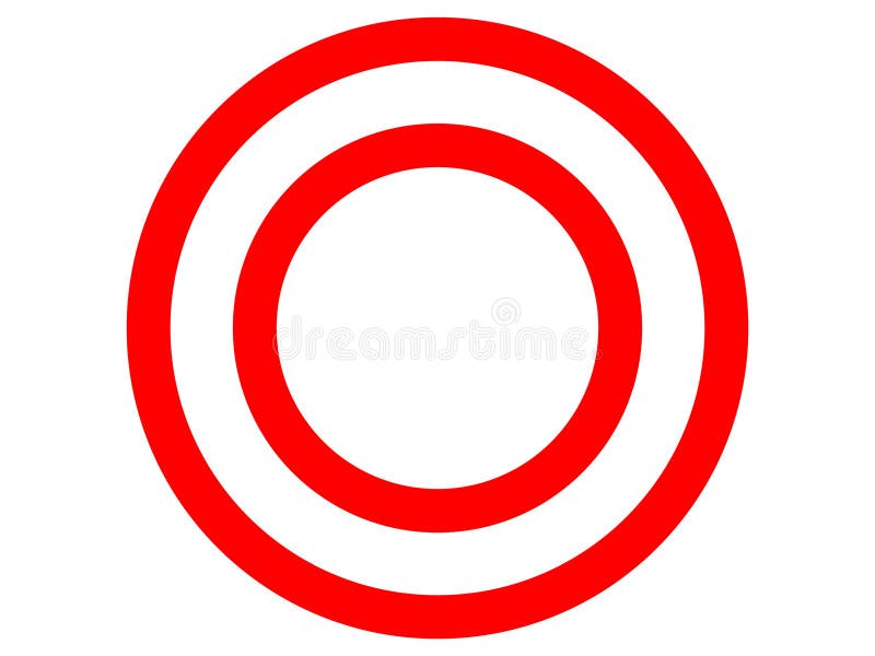 Red double circle stock vector. Illustration of decision - 342882699