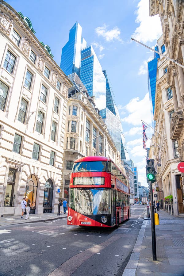 Red Double-decker Bus in Central London Editorial Image - Image of ...