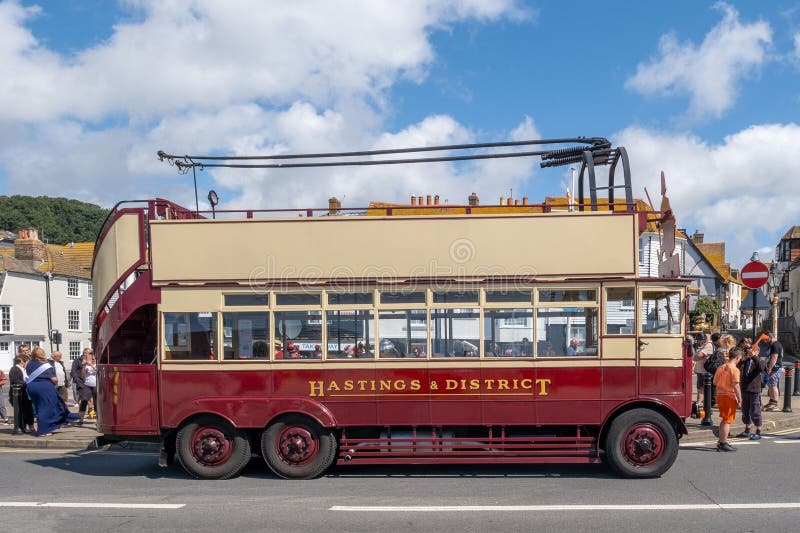 Red Double-decker Bus in Hastings, UK Editorial Image - Image of ...