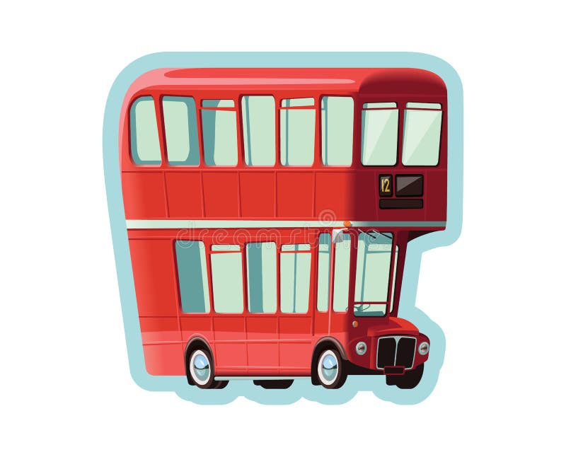 Red double decker bus stock illustration. Illustration of cartoon ...