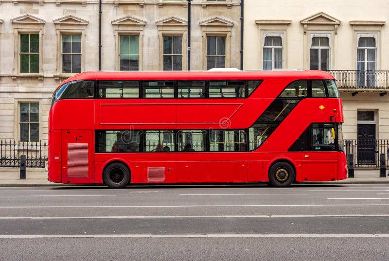 Red Double-decker Bus on Streets of London, UK Stock Image - Image of ...