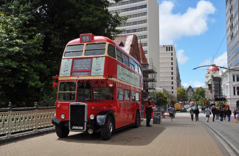 Red Double Decker Sightseeing Bus, New Zealand Editorial Stock Image ...