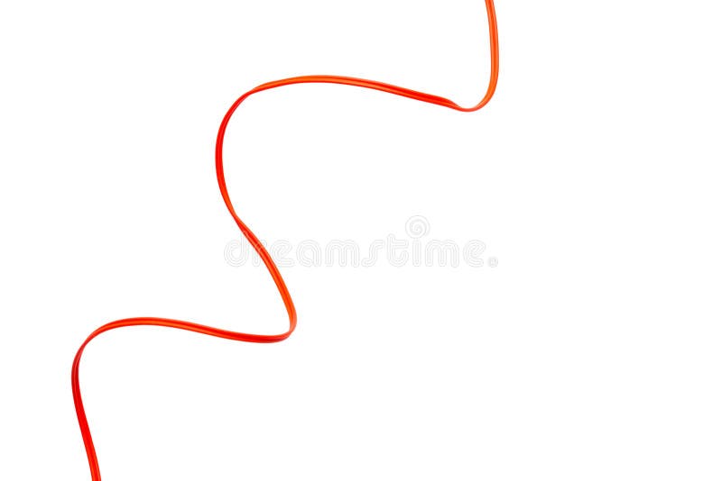 Red Double Wire Cable Isolated on a White Background Stock Photo ...