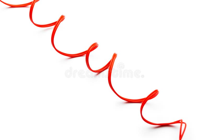 Red Double Wire Cable Isolated on a White Background Stock Image ...