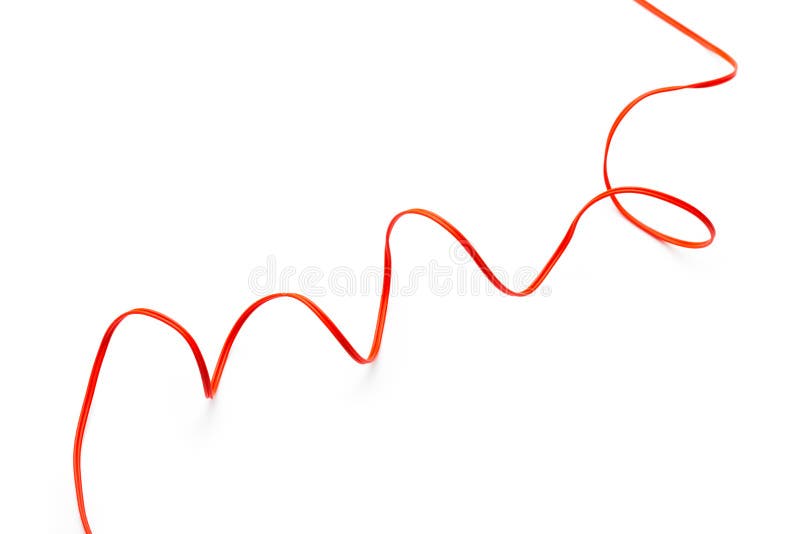 Red Double Wire Cable Isolated on a White Background Stock Photo ...