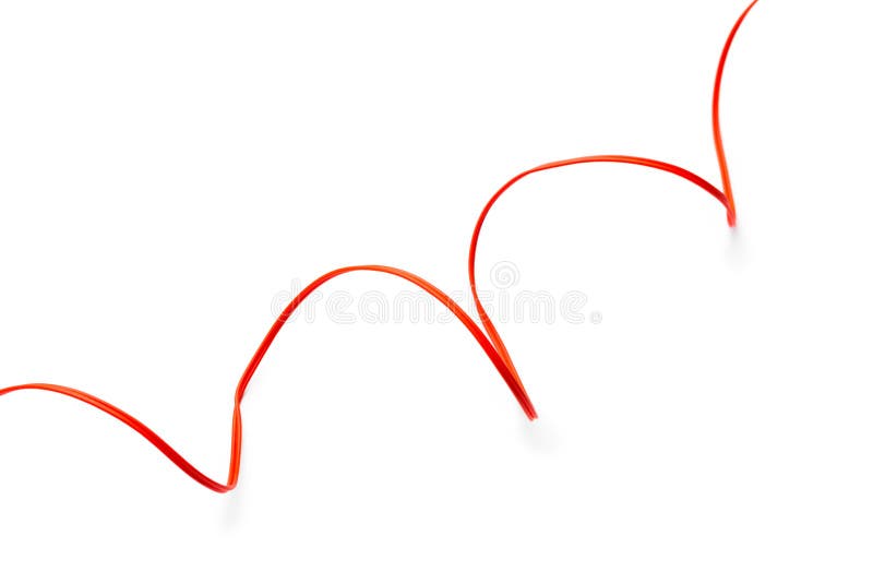 Red Double Wire Cable Isolated on a White Background Stock Photo ...