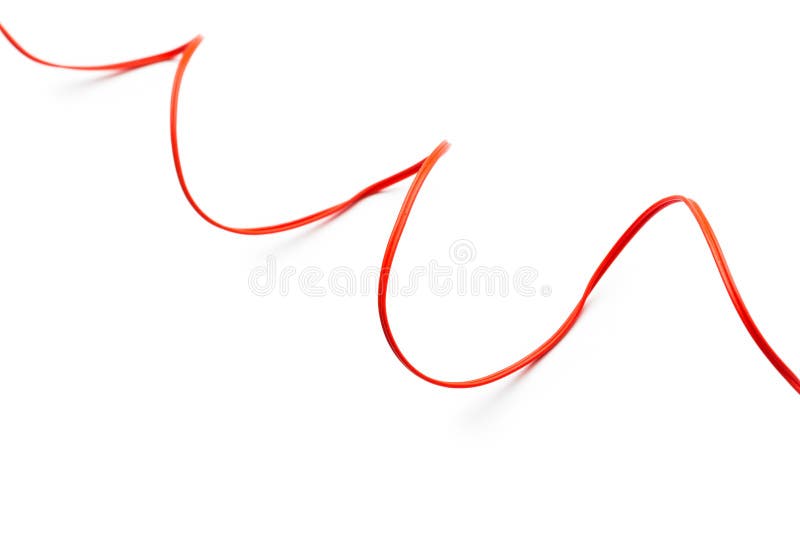 Red Double Wire Cable Isolated on a White Background Stock Photo ...