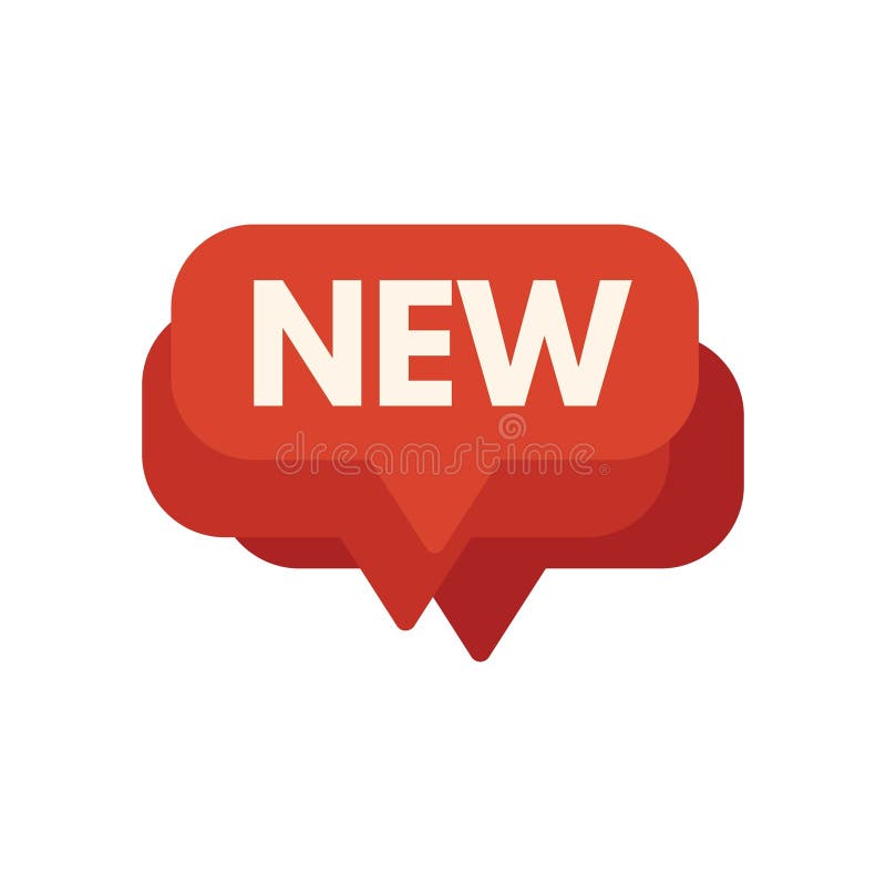 Red Doubled Speech Bubble Showing New Arrival Information Stock Vector ...