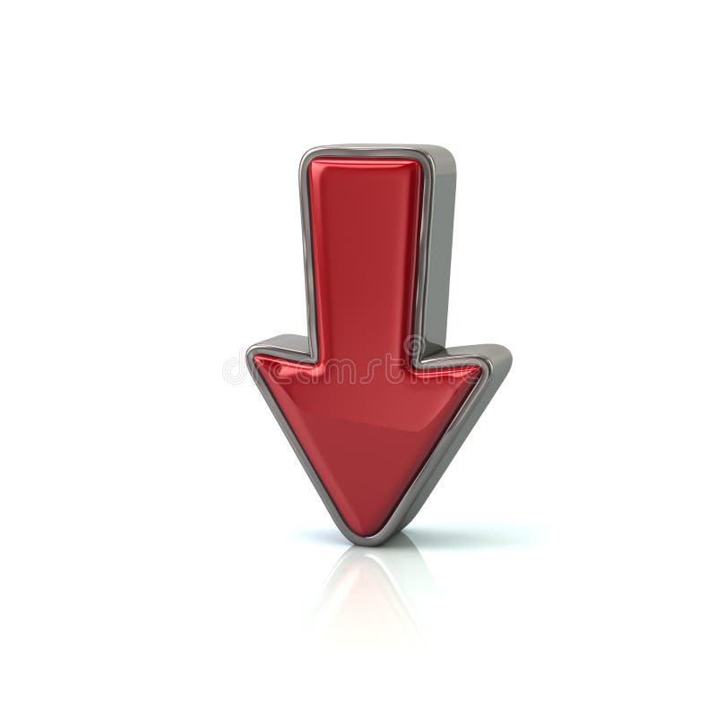 Red down arrow stock illustration. Illustration of design - 93087425