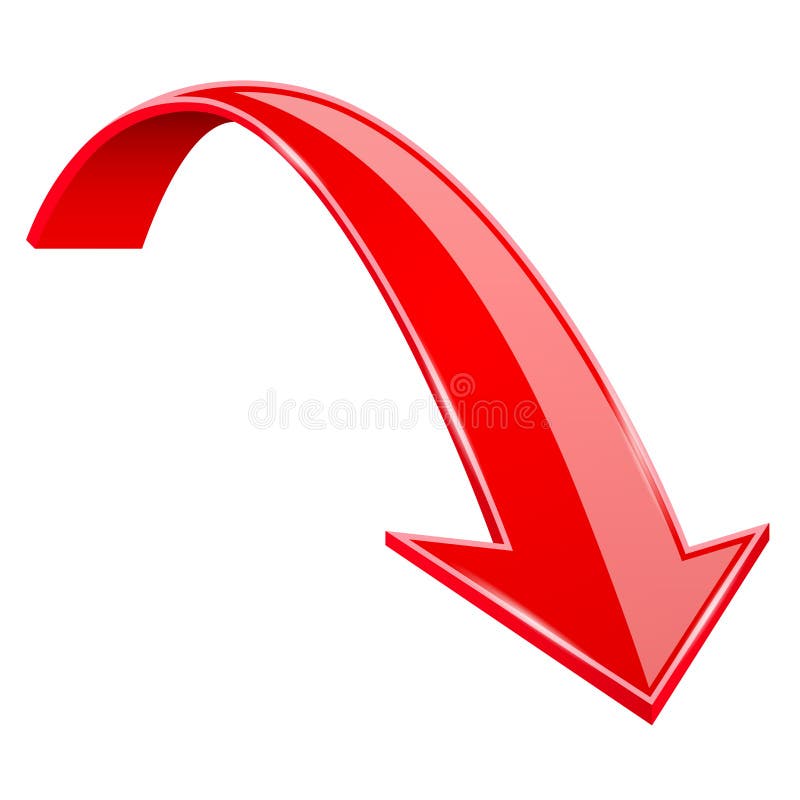Red Bent Down Arrow 3d Web Icon Stock Illustrations – 114 Red Bent Down ...
