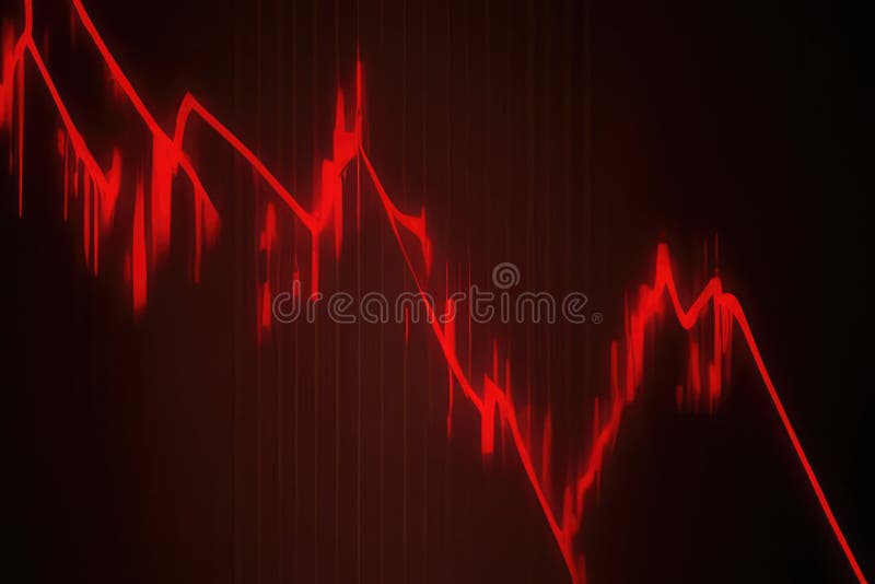 Red Down Arrow Drop Chart the Stock Crisis and the Concept of Finance ...