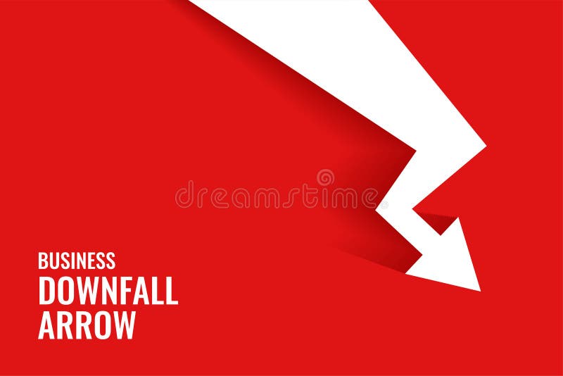 Red Downfall Arrow Showing Downward Trend Background Stock Vector ...