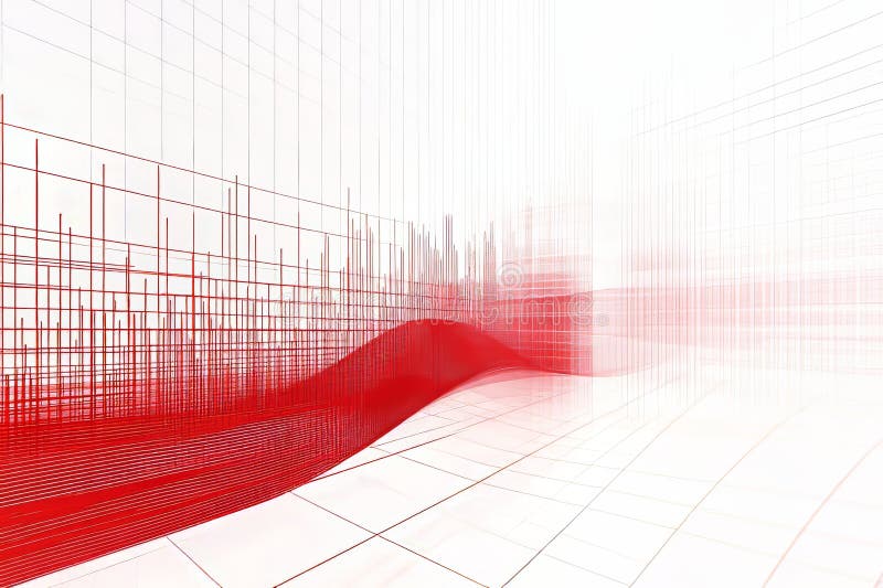 Red Downward Financial Chart Visually Presented Against a White ...