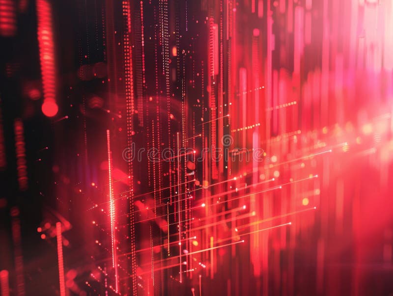 Red Downward Trend in Digital Abstract Futuristic Tech Background Stock ...