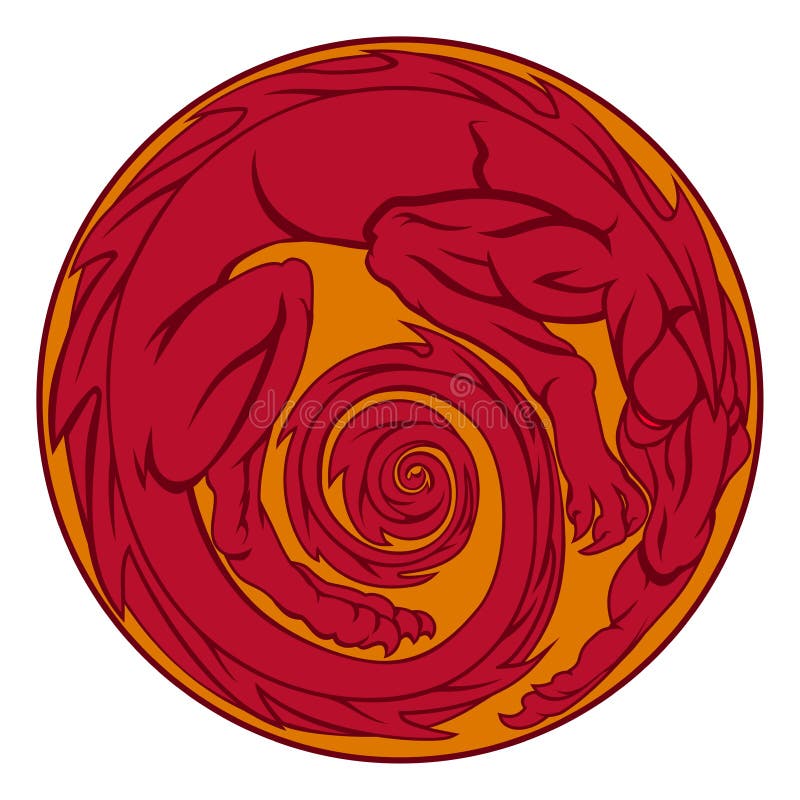 Dragon Circle Design stock vector. Illustration of animal - 82394842