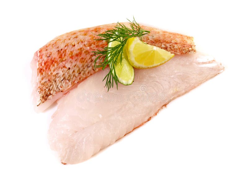Red Dragon Head Fish Fillet Isolated on White Background Stock Photo ...