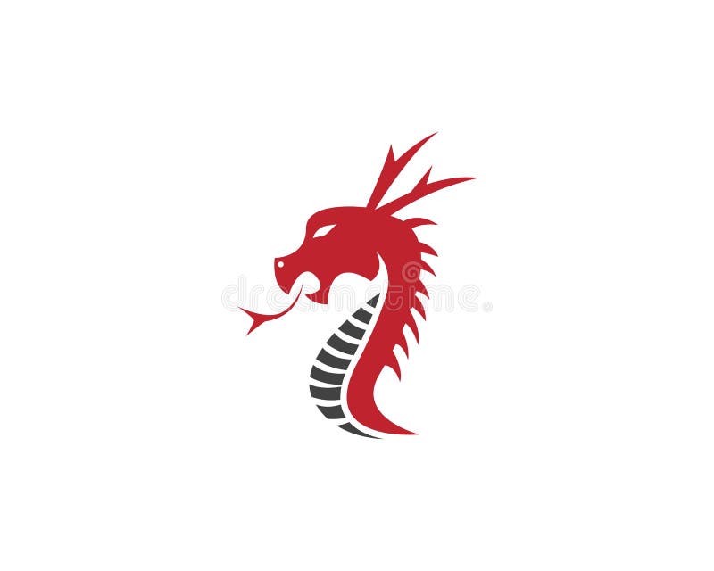 Red Dragon Head Logo Design Template Stock Vector - Illustration of ...