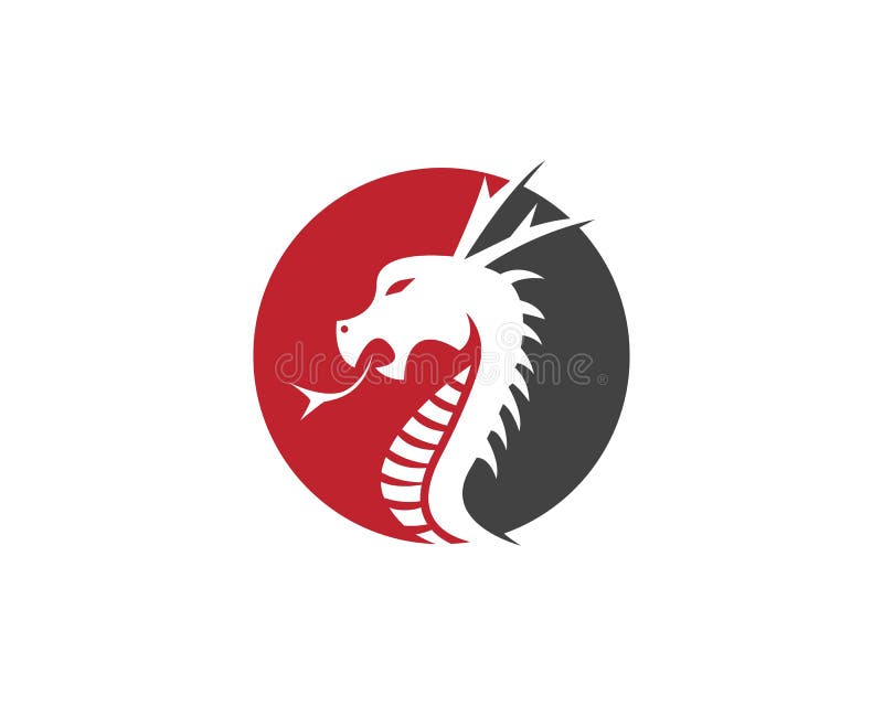 Red Dragon Head Logo Design Template Stock Vector - Illustration of ...