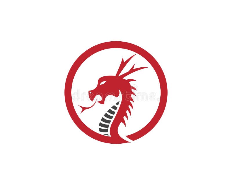 Red Dragon Head Logo Design Template Stock Vector - Illustration of ...