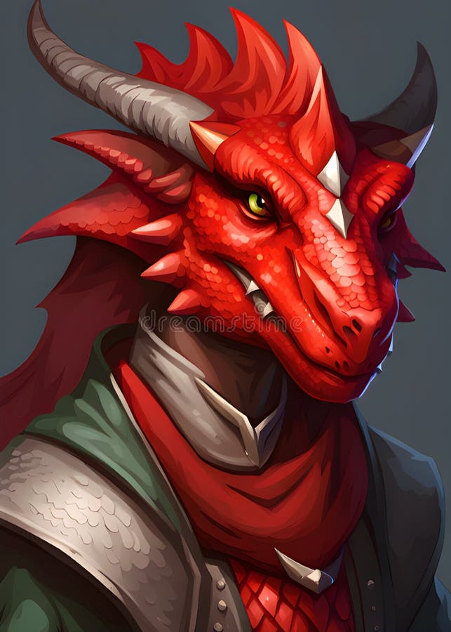 Red Dragon Head Monster Character, Ai Generated Stock Illustration ...