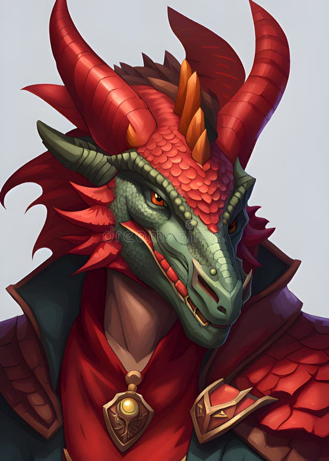 Red Dragon Head Monster Character, Ai Generated Stock Illustration ...