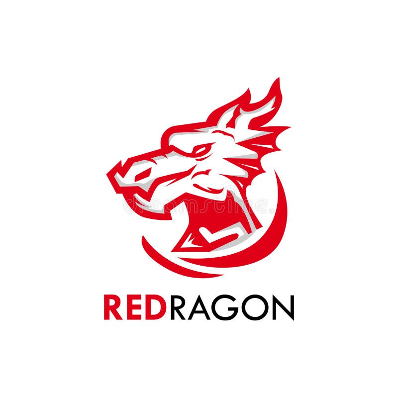Red Dragon Logo Template Design Concept Stock Vector - Illustration of ...